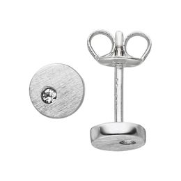 Paar Ohrstecker Jobo Ohrringe Gr. Silber 925 (Sterlingsilber), silberfarben (silber 925) Damen rund 925 Silber mit Zirkonia