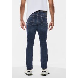 Slim-fit-Jeans Street One MEN Gr. 33, Länge 34, blau (indigo blue wash) Herren Jeans softer Materialmix