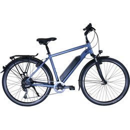 E-Bike HAWK Bikes "eTrekking Gent" E-Bikes Gr. 50cm, 28 Zoll (71,12cm), blau Pedelec, Elektrofahrrad für Herren