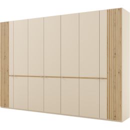 Drehtürenschrank Gallery M BRANDED BY MUSTERRING "Isabelle" Schränke Gr. B/H/T: 344,2cm x 236cm x 58cm, Lamellen in Bianco Eiche-Nachbildung, 7 St., beige (champagner-dekor) inkl. Türdämpfung