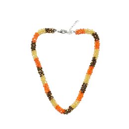 Kette mit Anhänger Collezione Alessandro "Mantua" Gr. one size, PTFE-Kunststoff, orange Damen Halsketten aus vielen kleinen Perlen gefädelt