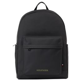 Rucksack Tommy Hilfiger "Men TH MONOTYPE RAIN PU DOME BCKPCK Backpacks" Gr. B/H/T: 35cm x 46cm x 15cm, schwarz Rucksäcke