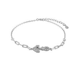 Adelia´s Armband ADELIA´S "Damen Anker aus 925 Silber mit Zirkonia 17+3 cm" Armbänder Gr. 17 + 3, Silber 925 (Sterlingsilber), silberfarben (silber) Damen