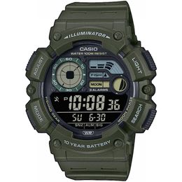 Chronograph CASIO TIMELESS COLLECTION Armbanduhren grün (khaki) Herren Quarzuhr, Armbanduhr, Herrenuhr, digital, automatischer Kalender