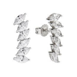 Paar Ohrstecker Firetti "Schmuck Geschenk Silber 925 Ohrschmuck Ear Climber Glitzer" Ohrringe Gr. Silber 925 (Sterlingsilber), silberfarben (silberfarben, kristallweiß, kristallweiß) Damen mit Zirkonia (synth.)