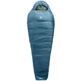 Schlafsack Deuter "Orbit +5 SL", blau (atlantic, sage), Schlafsäcke, B/L: 74cm x 198cm, Reißverschluss rechts, Obermaterial: 100% Polyester. Futter: 100% Polyester, L:198cm