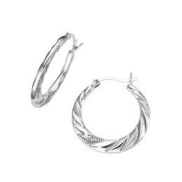 Paar Creolen Firetti "Schmuck Geschenk Silber 925 Ohrschmuck diamantiert" Ohrringe Gr. Silber 925 (Sterlingsilber), silberfarben Damen