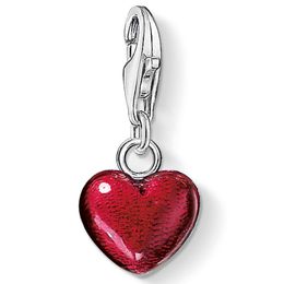 Charm-Einhänger Thomas Sabo "Rotes Herz, 0794-007-10" Charms bunt (silberfarben, rot) Damen