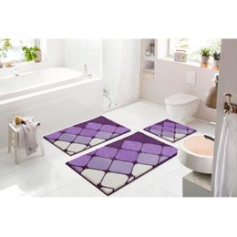 Badematte Grund Badematten Gr. rechteckig (70cm x 120cm),, lila (flieder)