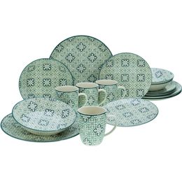 Kombiservice Creatable "Yara" Geschirr-Sets Gr. 16 tlg., blau (petrol) orientalisch mediterraner Stil