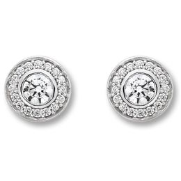 Paar Ohrhänger ONE ELEMENT "Zirkonia Ohrringe Ohrstecker aus 925 Silber" Gr. Damen, mit Zirkonia, Silber 925 (Sterlingsilber), silberfarben (silber) Damen Silber Schmuck