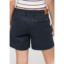 Shorts Superdry "CLASSIC CHINO SHORT" Gr. S, N-Gr, blau (eclipse navy), Damen, Web, Obermaterial: 97% Baumwolle, 3% Elasthan, unifarben, Hosen