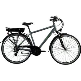 Zündapp E-Bike ZÜNDAPP "Z802 Herren" E-Bikes Gr. 48cm, 28 Zoll (71,12cm), grau (grau, grün) Pedelec, Elektrofahrrad für Herren