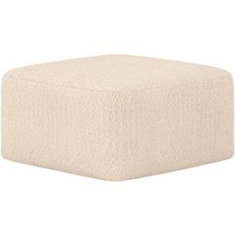 Hocker Inosign "Nergal" Gr. B/H/T: 80cm x 45cm x 80cm, Chenille-Struktur, beige (creme) Polsterhocker mit Wellenunterfederung, in verschiedenen Farben