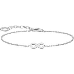 Armband Thomas Sabo "mit Infinity-Anhänger, A2161-001-21-L19V, A2161-413-39-L19V" Armbänder Gr. 19, Silber 925 (Sterlingsilber), silberfarben Damen