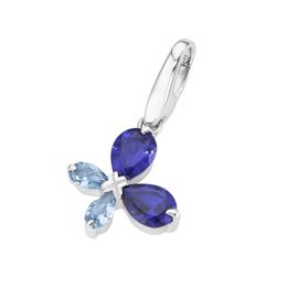 Charm-Einhänger Giorgio Martello MILANO "Schmetterling Zirkonia, Silber 925" Charms blau Damen