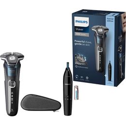 Elektrorasierer Philips "Shaver Series 5000 S5889/11" grau Nasen- und Ohrenhaartrimmer, Etui, mit SkinIQ Technologie