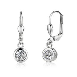 Paar Ohrhänger Firetti "Schmuck Geschenk Silber 925 Ohrschmuck Patentbrisur Solitär Glitzer" Ohrringe Gr. Silber 925 (Sterlingsilber), silberfarben (silberfarben-kristallweiß + kristallweiß) Mädchen Made in Germany - mit Zirkonia (synth.)