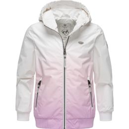 Outdoorjacke Ragwear "Kristla Grade" Gr. 128, lila Mädchen Jacken Kapuzenjacke mit Farbverlauf