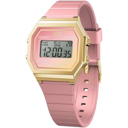 Ice Watch Chronograph ICE-WATCH "ICE digit retro sunset - Small" Armbanduhren rosa (koralle) Damen Quarzuhr, Armbanduhr, Damenuhr, digital, Silikonarmband, Stoppfunktion