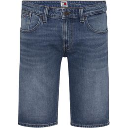 Jeansshorts Tommy Jeans PLUS "PLUS RONNIE SHORT" Gr. 46, N-Gr, blau (dark denim) Herren Jeans Große Größen, mit Used-Effekten