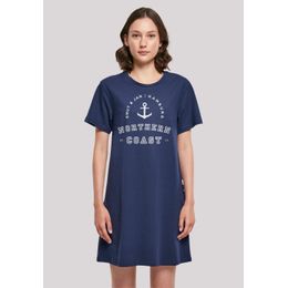 Shirtkleid F4NT4STIC "Northern Coast Nordsee Knut & Jan Hamburg" Gr. 5XL, blau (lightnavy) Damen Kleider Print