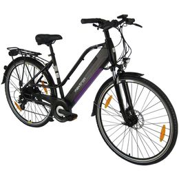 E-Bike MAXTRON "MT 12" E-Bikes Gr. 50cm, 28 Zoll (71,12cm), schwarz Pedelec, Elektrofahrrad für Damen u. Herren