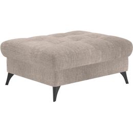 Hockerbank Home Affaire "Blackburn II" Hocker Gr. B/H/T: 102cm x 46cm x 82cm, Velours, grau (dolce 4 taupe) Passend zu der Garnitur, mit Kaltschaum, bis 140 kg belastbar