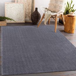 Teppich Carpet City "Friseé-Teppich FANCY805" Teppiche Gr. B: 140cm, 12mm, L: 200cm, grau Kurzflor, Einfarbig, 3D-Optik, Zickzack Look