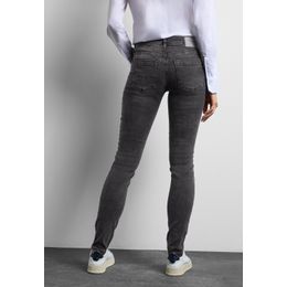 Slim-fit-Jeans Street One Gr. 28, Länge 32, grau (authentic grey wash) Damen Jeans Middle Waist