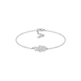 Armband Elli "Hamsa Hand Kristalle 925 Silber" Armbänder Gr. 19 cm, mit Steinen, Silber 925 (Sterlingsilber), silberfarben (silber, weiß) Damen