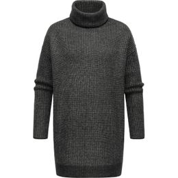 Strickpullover Ragwear "Lynea Remake" Gr. L (40), grau (dunkelgrau) Damen Pullover Nachhaltiger Rollkragenpullover aus Strick