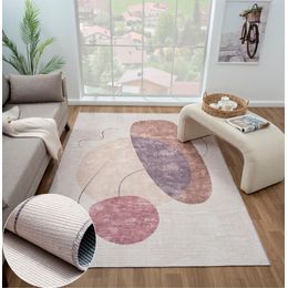 Teppich MyFlair MÖBEL & ACCESSOIRES "Owen", bunt (creme,bunt), B:160cm H:10mm L:230cm, Polyester, Teppiche, bedruckt, modernes Design, In- & Outdoor geeignet, waschbar