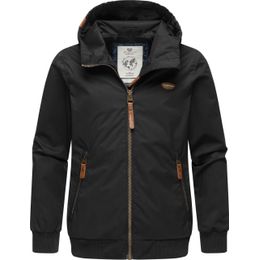 Outdoorjacke Ragwear "Kristla II" Gr. 128, schwarz Mädchen Jacken Stylische, einfarbige Übergangsjacke