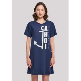 Shirtkleid F4NT4STIC "Ahoi Anker Knut & Jan Hamburg" Gr. 5XL, blau (lightnavy) Damen Kleider Print