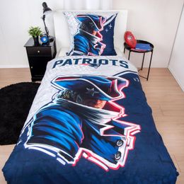 Bettwäsche NFL "NFL Patriots" Gr. B/L: 135 cm x 200 cm, 1 St., 1 St., Renforcé, B/L: 80 cm x 80 cm, bunt Kinder Wendemotiv