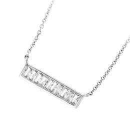 Collier Smart Jewel "Mittelteil gerade, mit weißen Zirkonia Steinen, Silber 925" Halsketten Gr. 45cm, Silber 925 (Sterlingsilber), weiß Damen