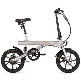 E-Bike SKYJET "1S" E-Bikes Gr. 39 cm, 16 Zoll (40,64 cm), silberfarben Pedelec, Elektrofahrrad für Damen u. Herren