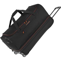 Reisetasche Travelite "BASICS, 70 cm" Gr. B/H/T: 70cm x 46cm x 37cm, schwarz (schwarz, blau) Taschen Duffle Bag Sporttasche mit Trolleyfunktion und Volumenerweiterung