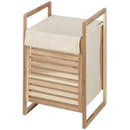 Wäschetruhe Wenko "Acina" Wäschesammler Gr. 40 l + B/H/T: 40cm x 60cm x 35cm, beige (natur, creme) BxTxH: 40x35x60 cm, 40 Liter