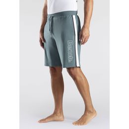 Sweatshorts BENCH. LOUNGEWEAR Gr. 60/62 (XXL), N-Gr, blau (hellpetrol), Herren, Sweatware, Obermaterial: 60% Baumwolle, 40% Polyester, unifarben mit Farbeinsatz, Hosen, mit seitlichen Taschen