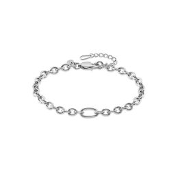 Edelstahlarmband HECHTER PARIS "Schmuck Geschenk, Armkette Ankerkette" Armbänder Gr. Edelstahl, silberfarben (edelstahlfarben) Damen