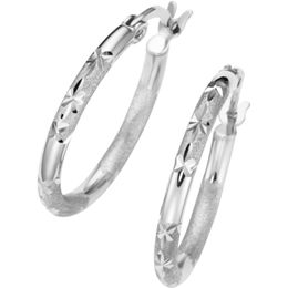 Paar Creolen Firetti "Schmuck Geschenk Silber 925 Ohrschmuck Ohrringe Diamantierung" Gr. Silber 925 (Sterlingsilber), silberfarben Damen