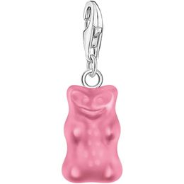 Charm-Einhänger Thomas Sabo "THOMAS x HARIBO Schmuck: Charm" Charms bunt (silberfarben-pink + pink) Damen mit Kristallglas