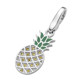 Charm-Einhänger Giorgio Martello MILANO "Ananas, Silber 925" Charms bunt Damen