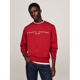 Sweatshirt Tommy Hilfiger "TOMMY LOGO SWEATSHIRT" Gr. XXXL, rot (dark magma) Herren Sweatshirts mit klassischem Rundhalsausschnitt