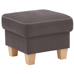 Hocker Home Affaire "Soleo" Gr. B/H/T: 60cm x 47cm x 60cm, Luxus-Microfaser Lederoptik, grau (anthrazit) Sitzhocker Hocker passend zum "Solea"-Ecksofa