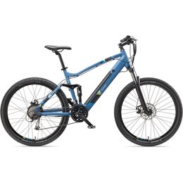 E-Bike Telefunken "Aufsteiger M935" E-Bikes Gr. 48cm, 27,5 Zoll (69,85cm), blau Pedelec, Elektrofahrrad für Damen u. Herren, MTB