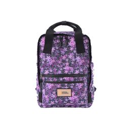 Cityrucksack National Geographic "LEGEND" Gr. B: 27.00cm, schwarz (schwarz, lila) Rucksäcke mit gepolstertem Laptopfach