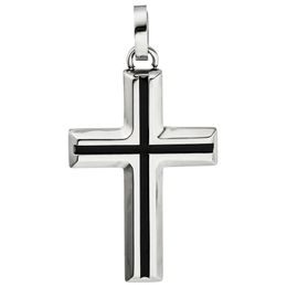 Kreuz-Anhänger Jobo "Anhänger Kreuz" Schmuckanhänger Gr. Edelstahl, silberfarben (edelstahlfarben) Damen Edelstahl